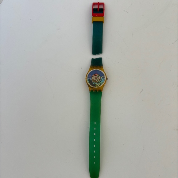 Swatch | Accessories | Vintage 986 Swatch Watch Black Coral Lk11 | Poshmark